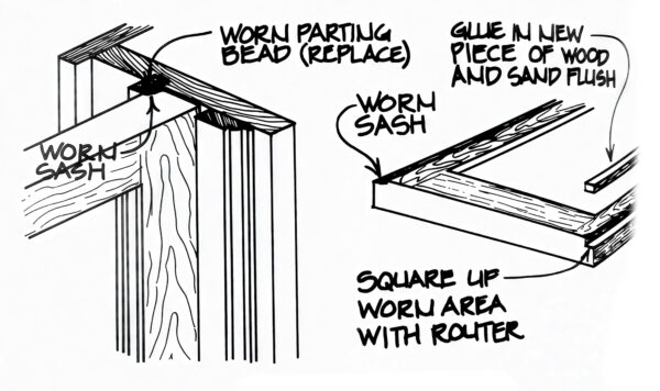 Sash Window Repairs and Weatherstripping - Pebbles and Thorns Woodworking